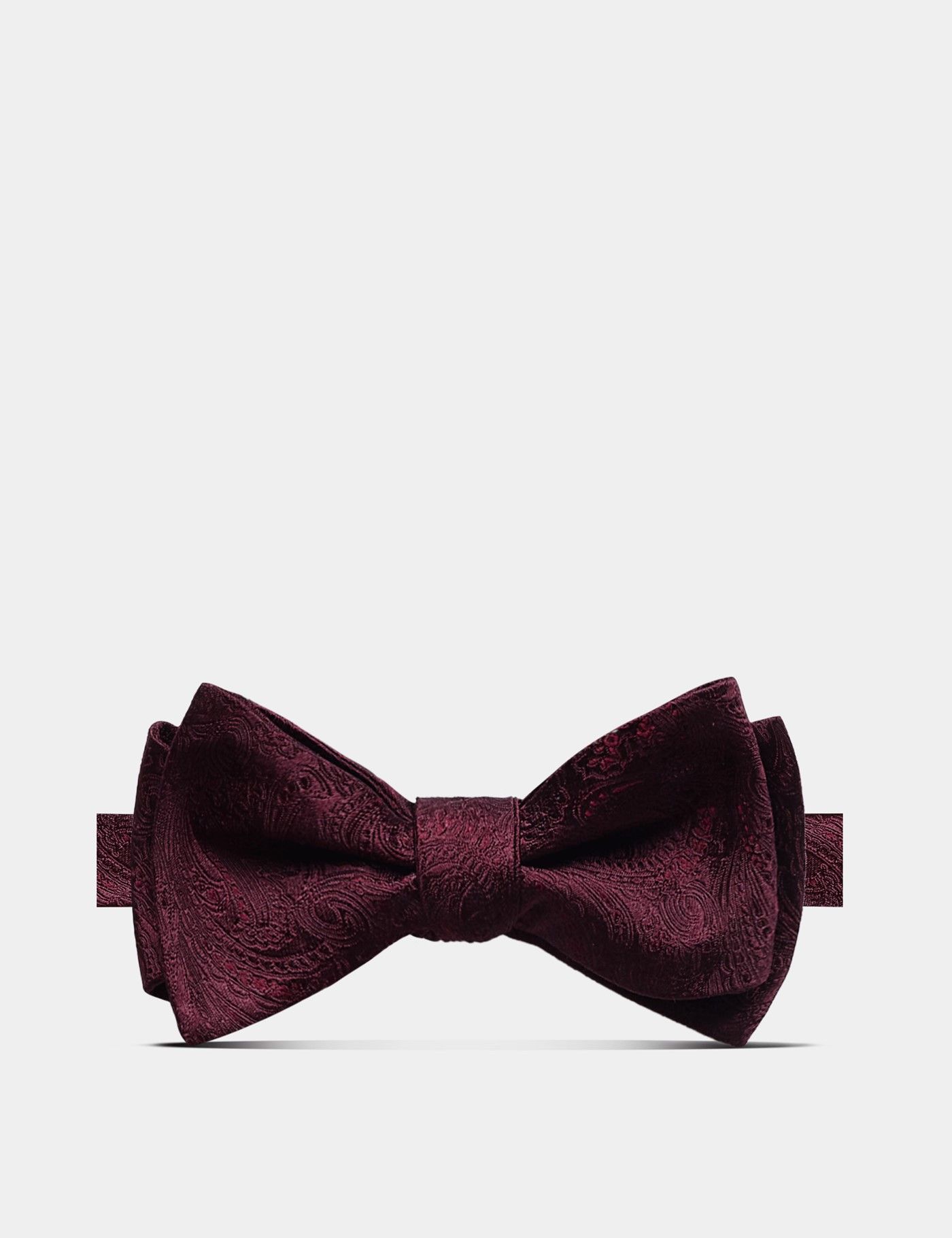 Men's Burgundy Paisley Silk Bow Tie | Hawes and Curtis