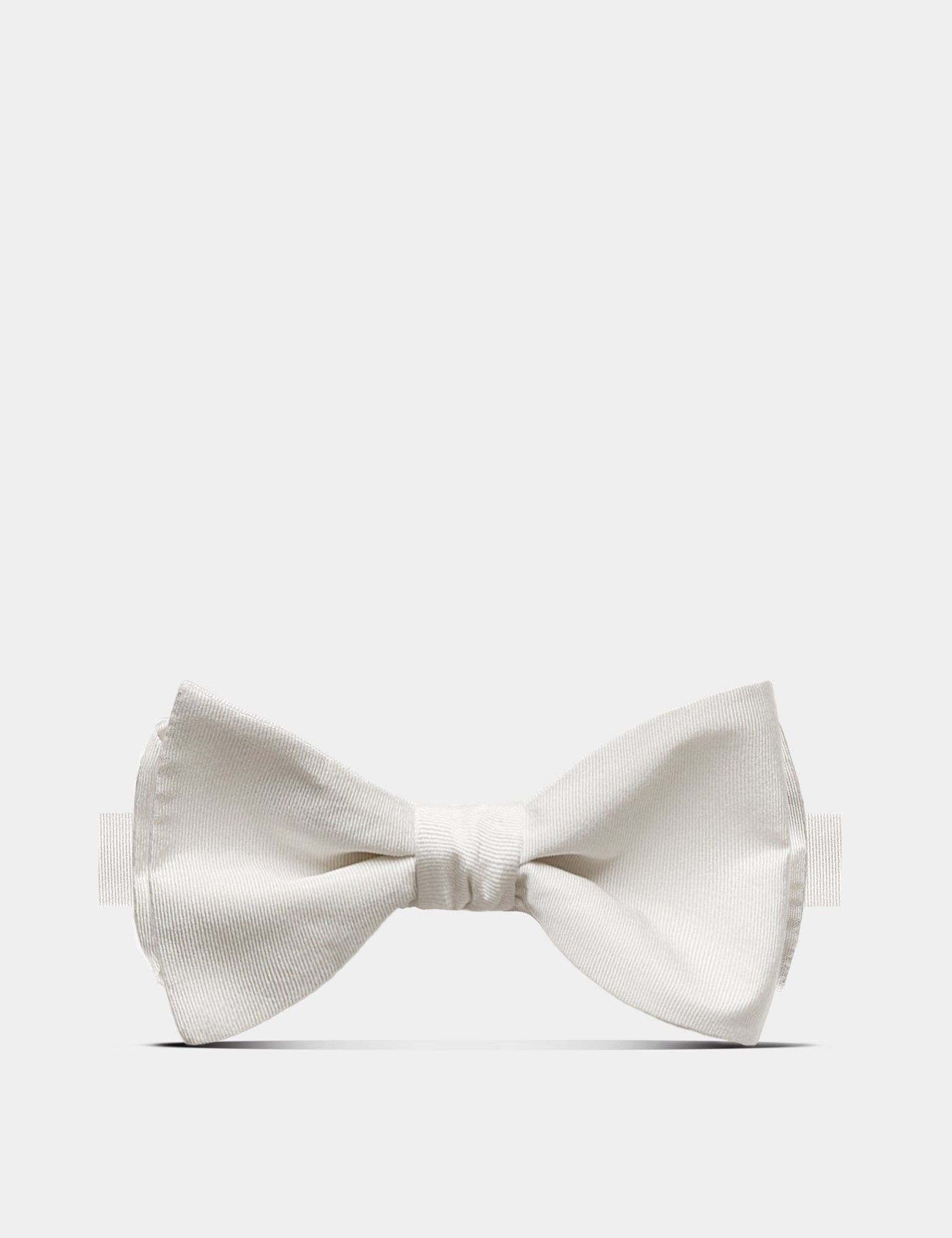 Men's White Repp Silk Bow Tie | Hawes & Curtis