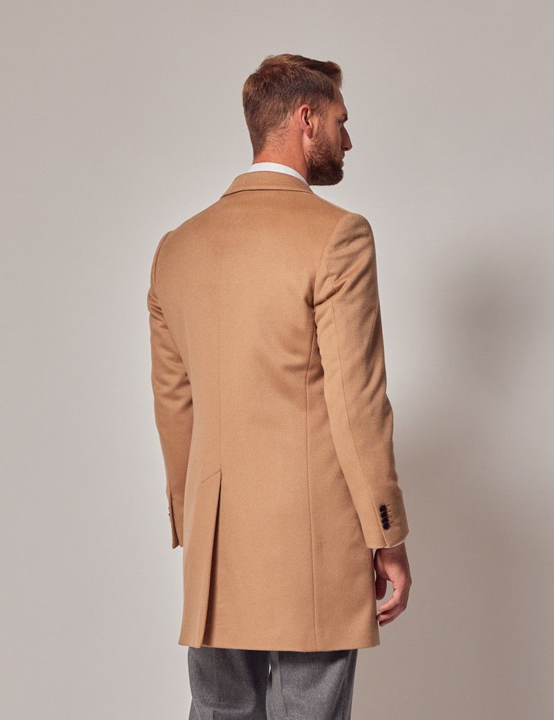 Men’s Camel Wool Overcoat | Hawes & Curtis