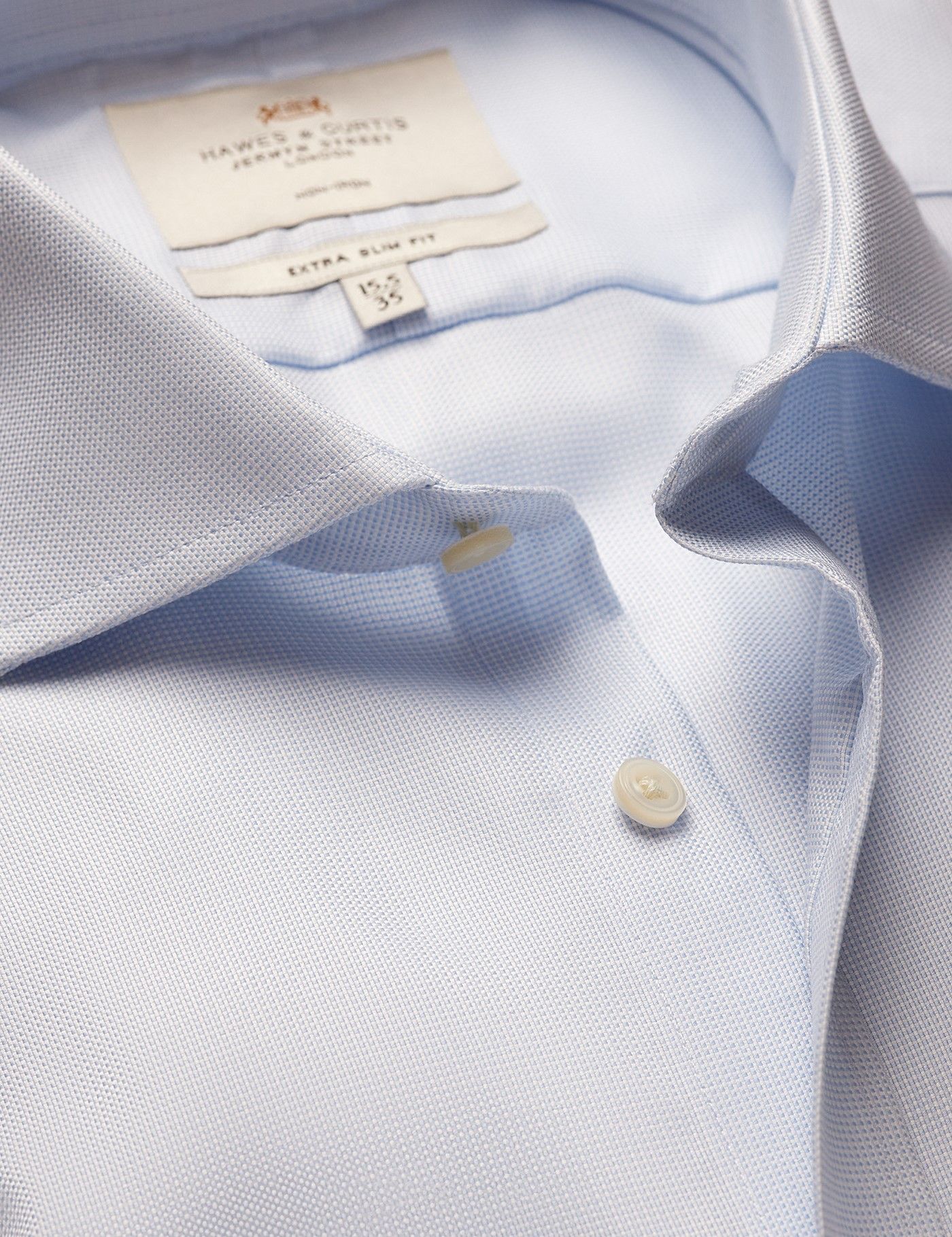 Men's Extra Slim Fit Blue & White Pick and Pick Non-Iron Shirt | Hawes ...