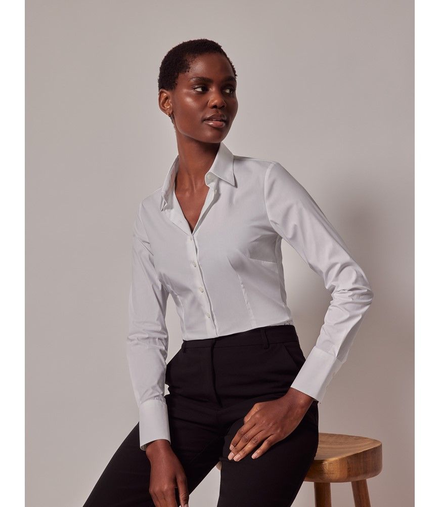 White fitted shirt store