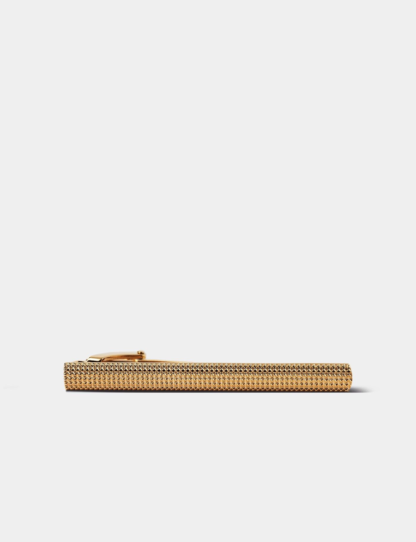 Men's Gold Textured Tie Clip