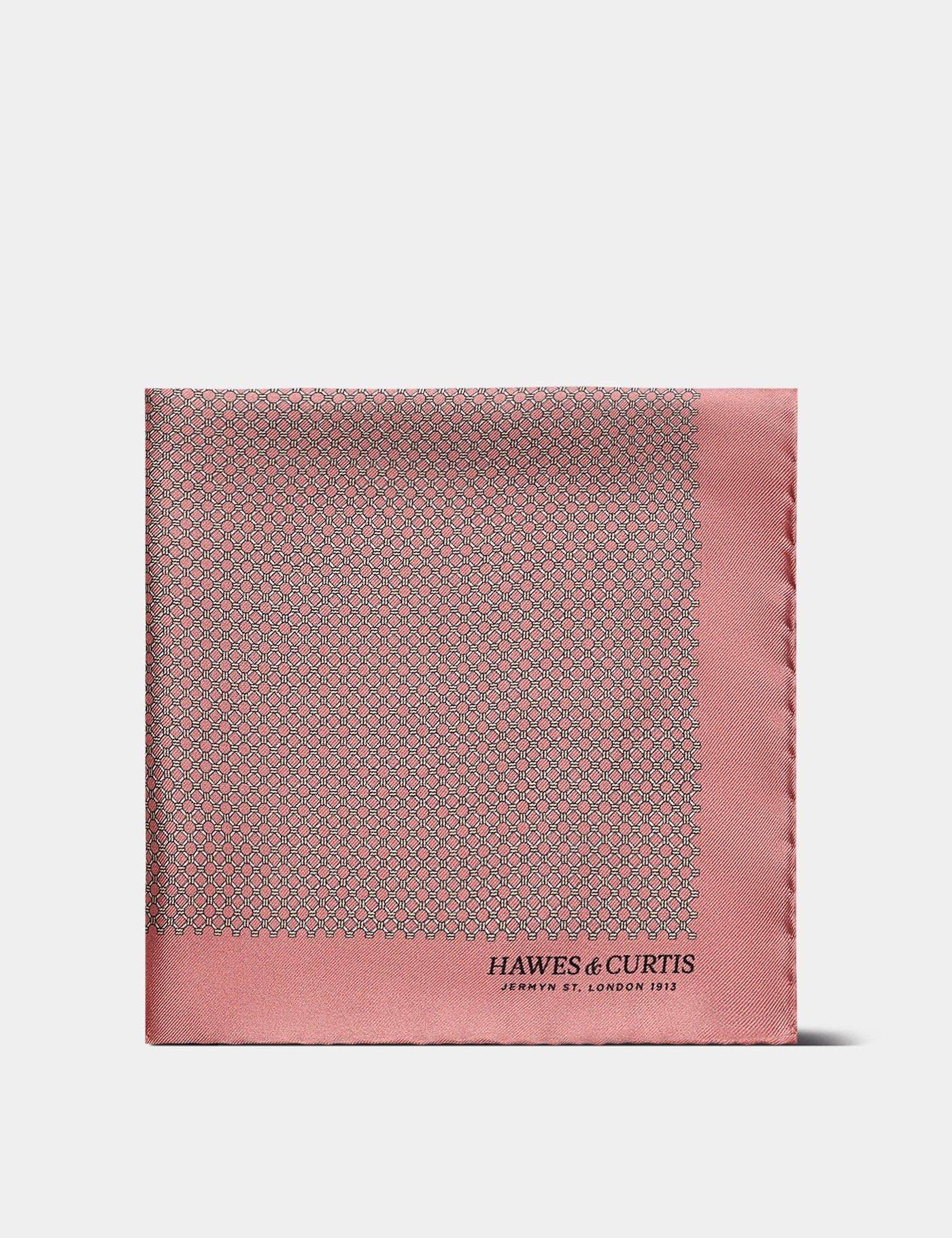 Men's Pink Geo 1913 Pocket Square | Hawes and Curtis