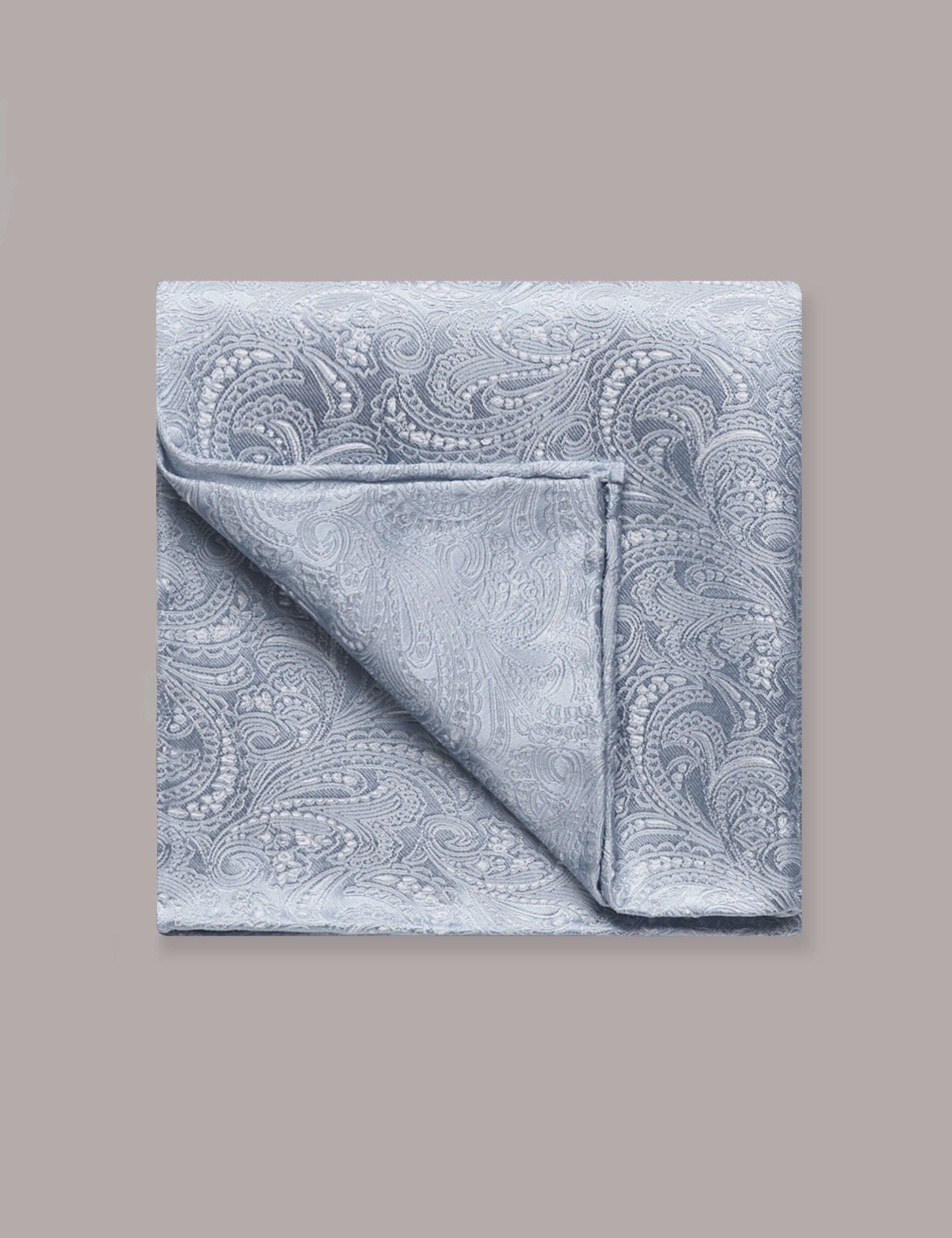 Men's Sky Blue Paisley Handkerchief - 100% Silk | Hawes & Curtis