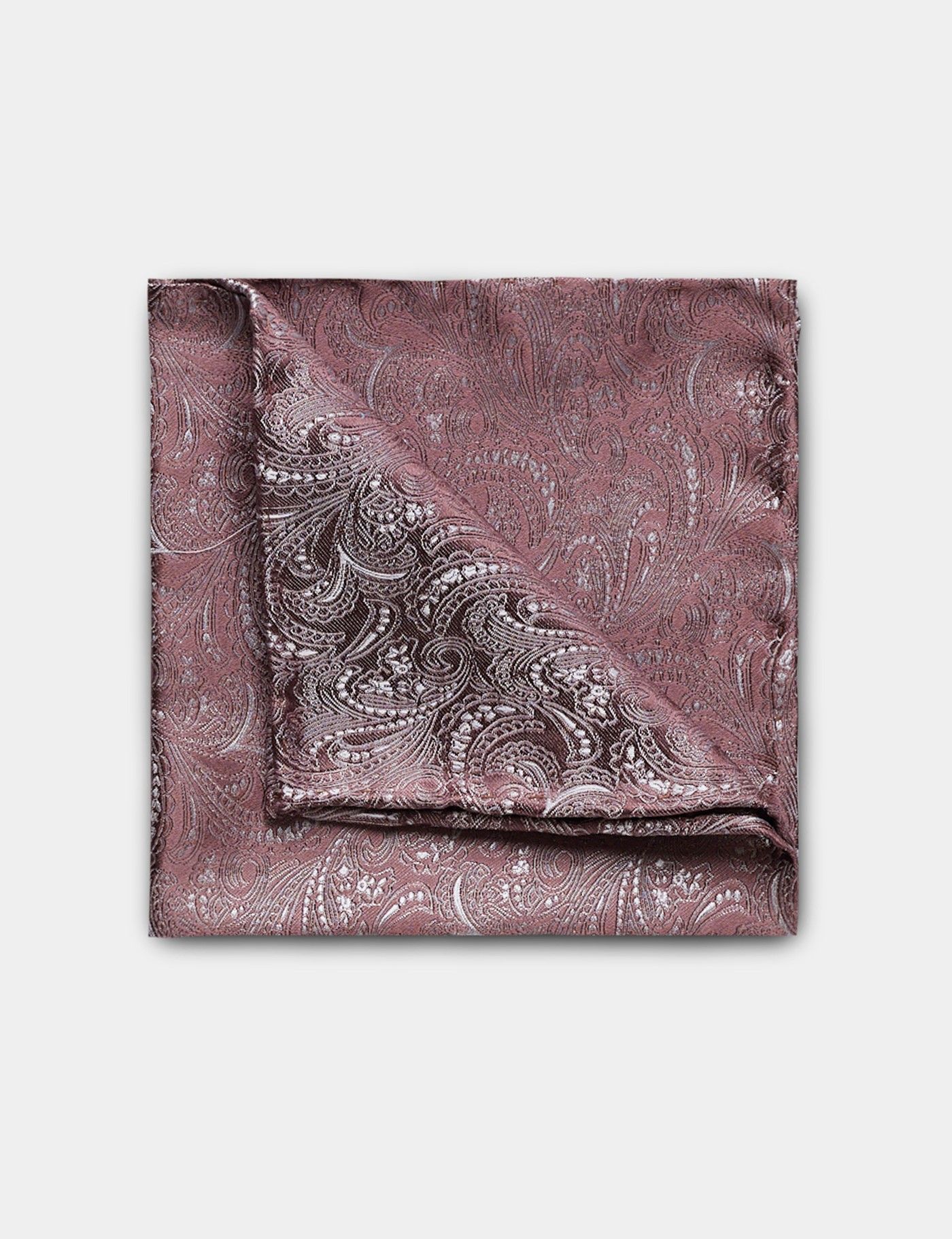 Men's Rose Pink Paisley Handkerchief - 100% Silk | Hawes & Curtis