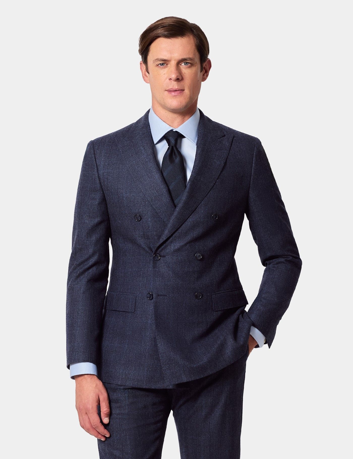 Men's Slim Fit Navy Check 1913 Suit Jacket | Hawes & Curtis