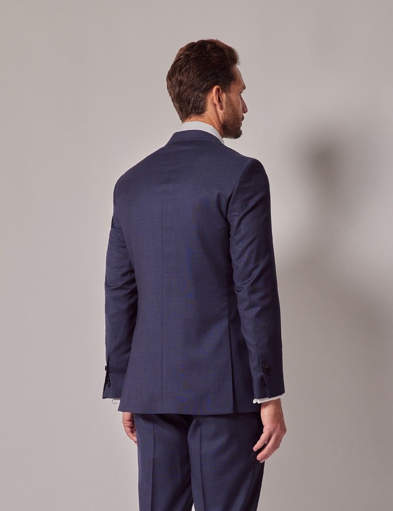 Men's Navy Semi Plain Tailored Suit Jacket | Hawes & Curtis