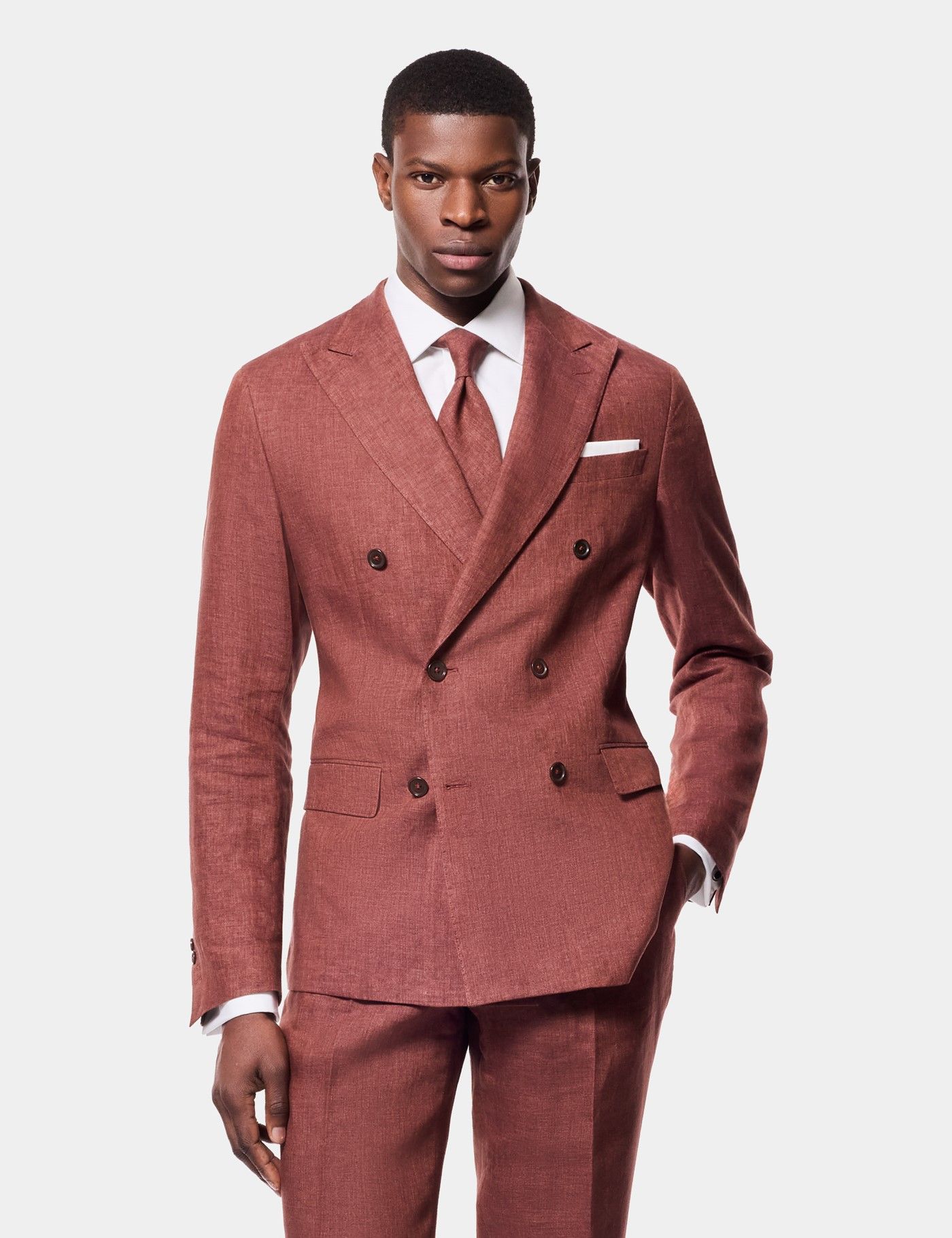 Men's Tailored Fit Rust 1913 Suit | Hawes and Curtis