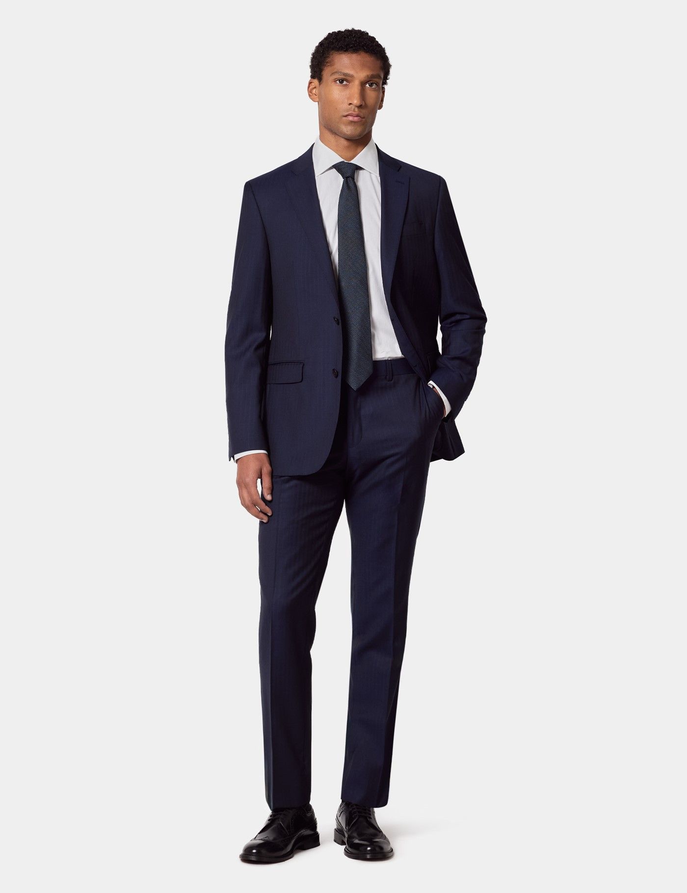 Luxury Men's Navy Blue Suits | Hawes & Curtis