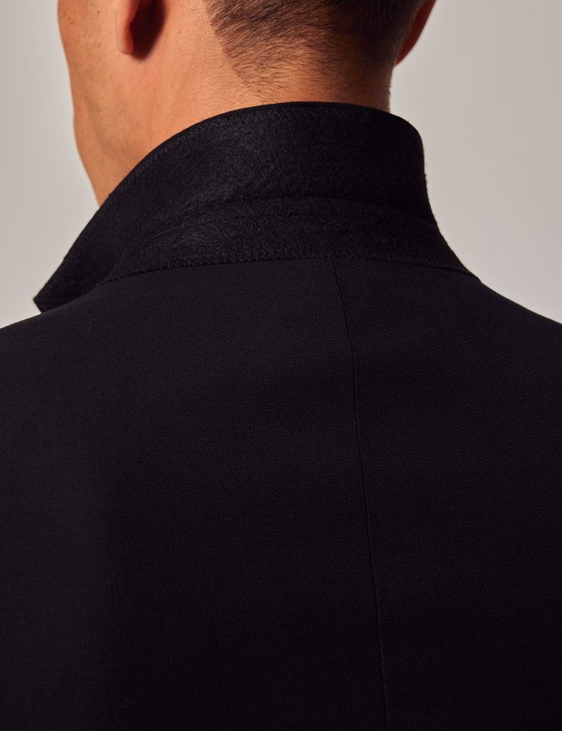 Mens Black Twill 2 Piece Slim Fit Suit Hawes And Curtis