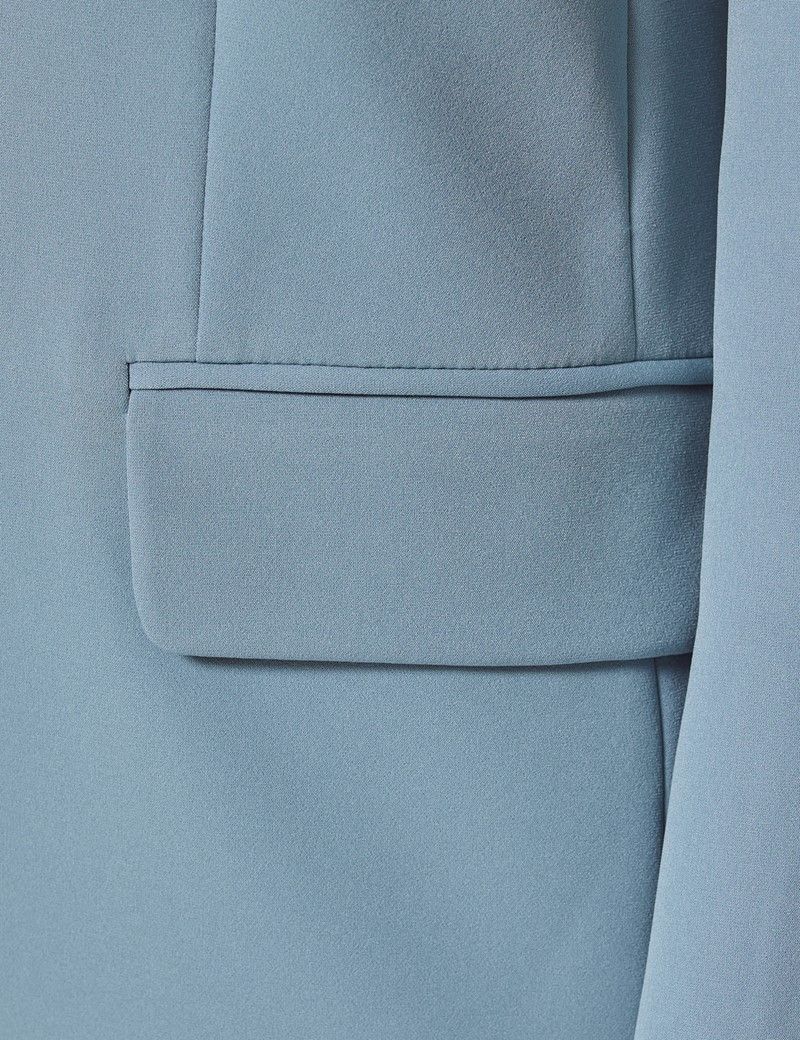 Women's Light Blue Single Breasted Longline Blazer | Hawes & Curtis