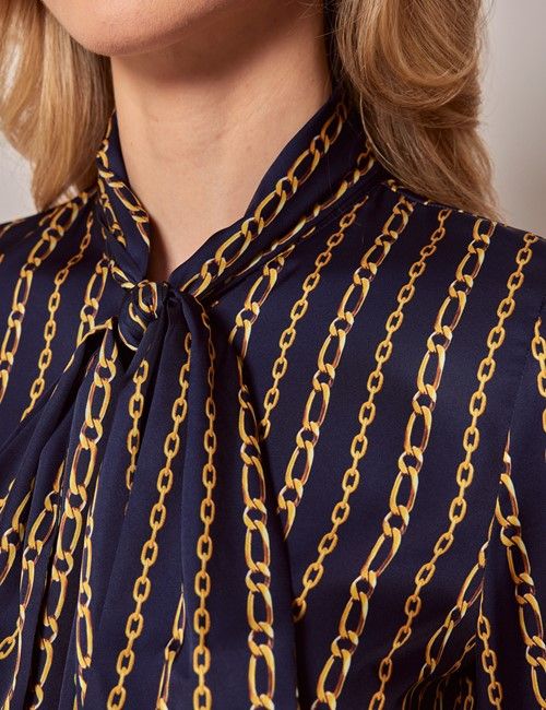 Women's Navy Shirts & Blouses | Hawes & Curtis