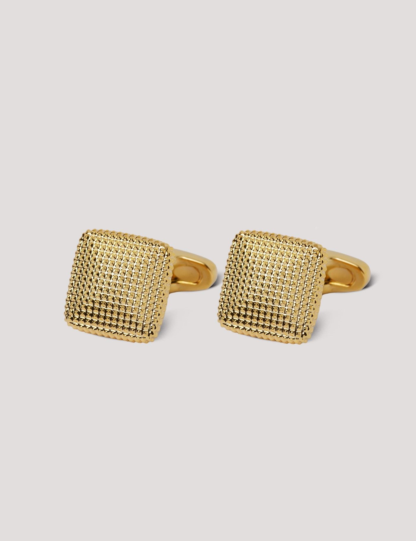 Men's Gold Square Textured Cufflinks | Hawes & Curtis