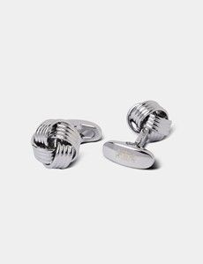 Men's Silver Wire Knot Cufflink | Hawes & Curtis