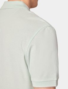 Men's Light Green Mercerised Cotton Piqué Polo Shirt - Short Sleeve ...