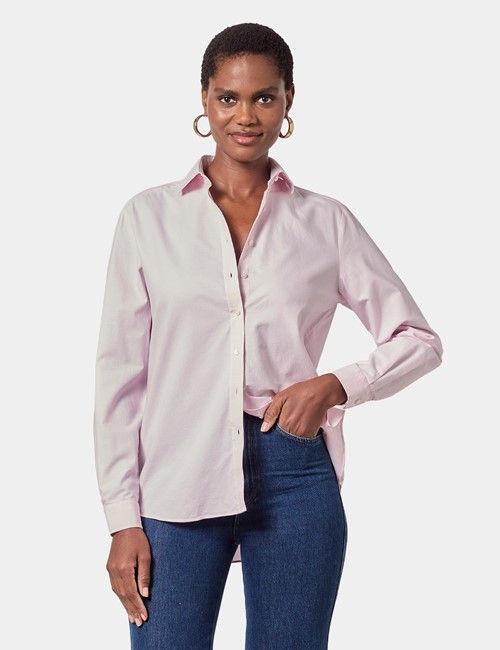 Cotton Stretch Plain Women's Fitted Shirt with Concealed Placket and ...