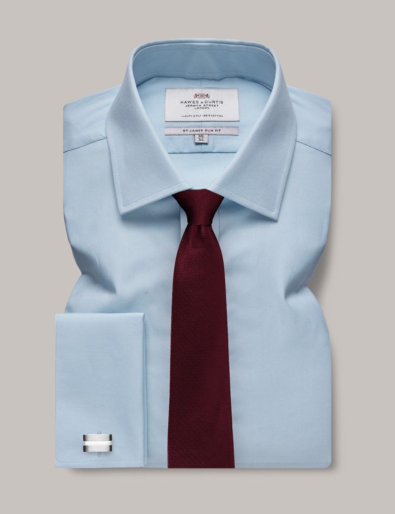 Men's Light Blue Slim Shirt - French Cuff