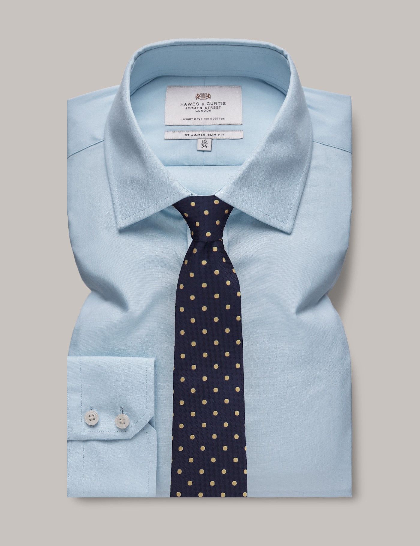 Business Hemd – Slim Fit – Kent Kragen – Popeline blau | Hawes & Curtis