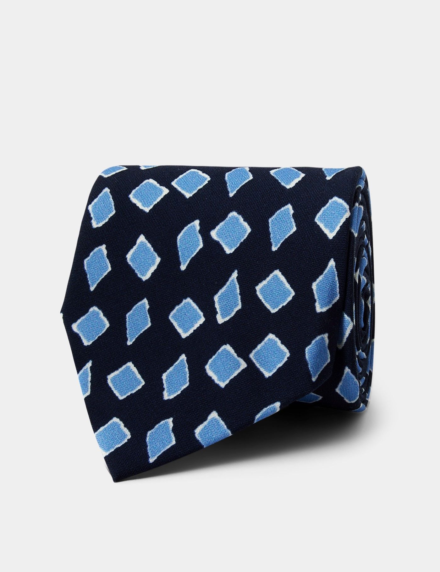 Men's Navy & Sky Blue Diamond 1913 Tie | Hawes & Curtis
