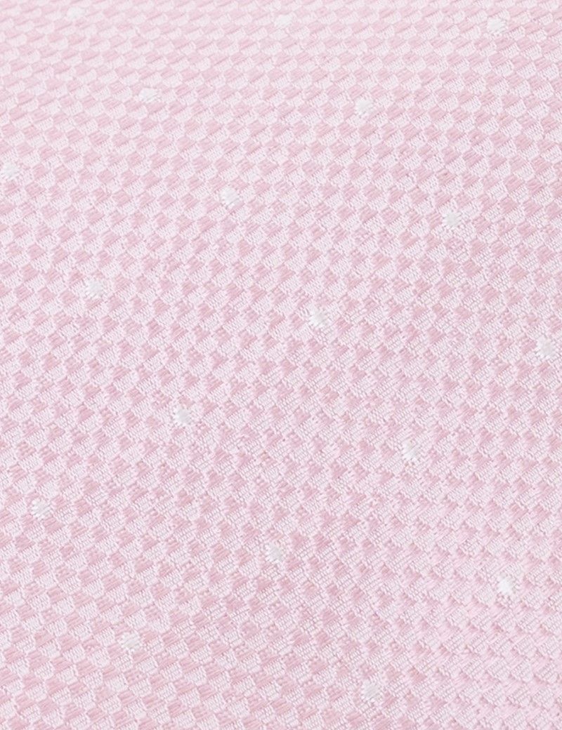 Men's Light Pink Small Spot Print Tie - 100% Silk