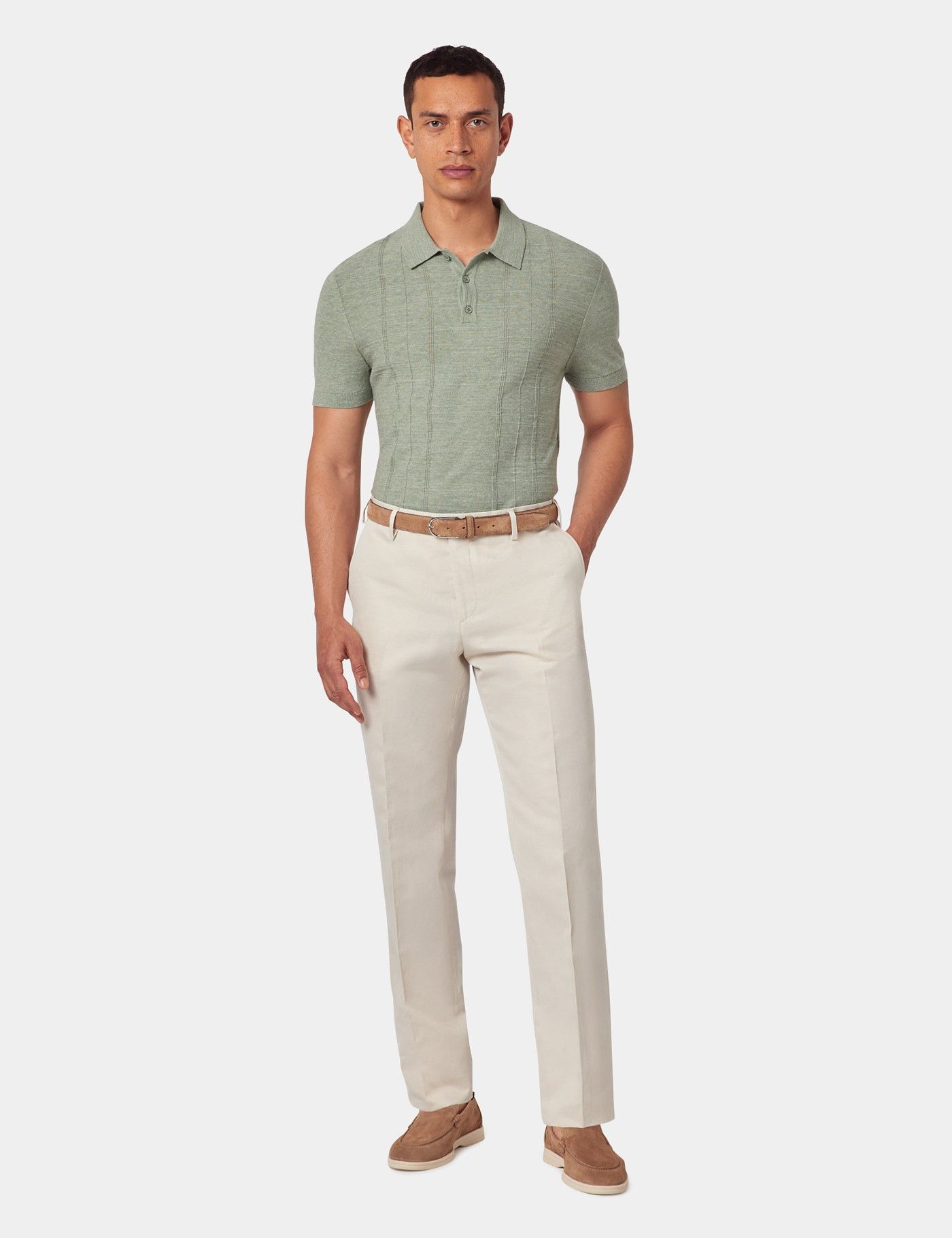 Men's Stone Cotton-Linen Tailored Pants - 1913 Collection | Hawes and ...