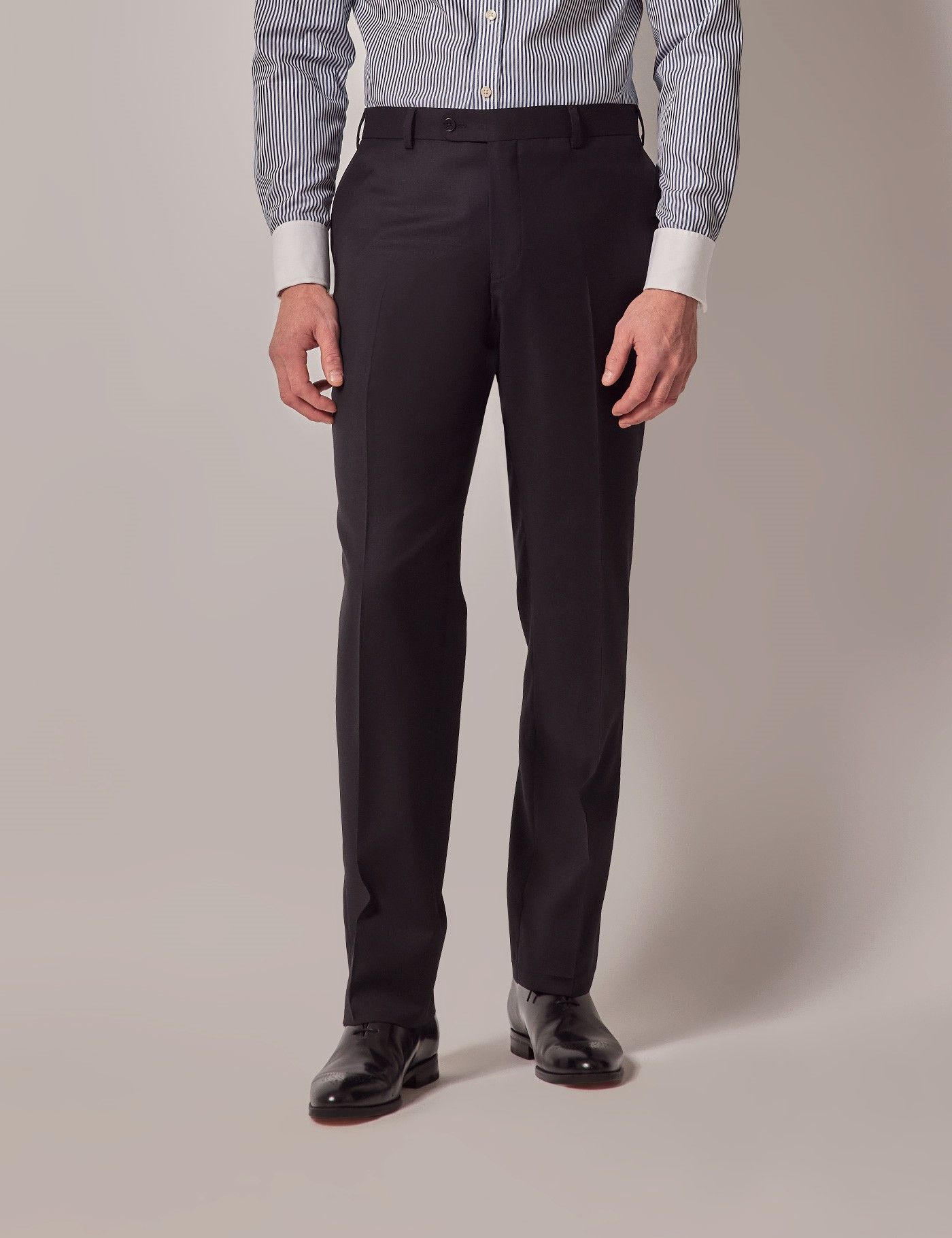Men's Black Twill Tailored Suit Pants| Hawes and Curtis
