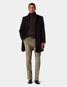 Men's Sage Green Corduroy Pants | Hawes & Curtis