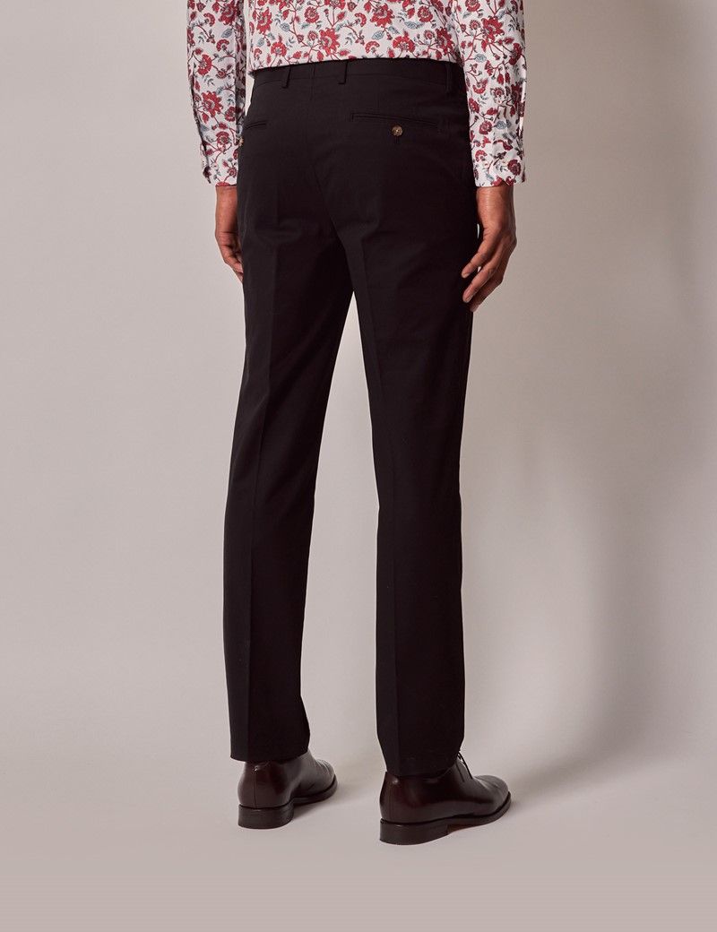 Men's Black Slim Smart Chinos | Hawes and Curtis