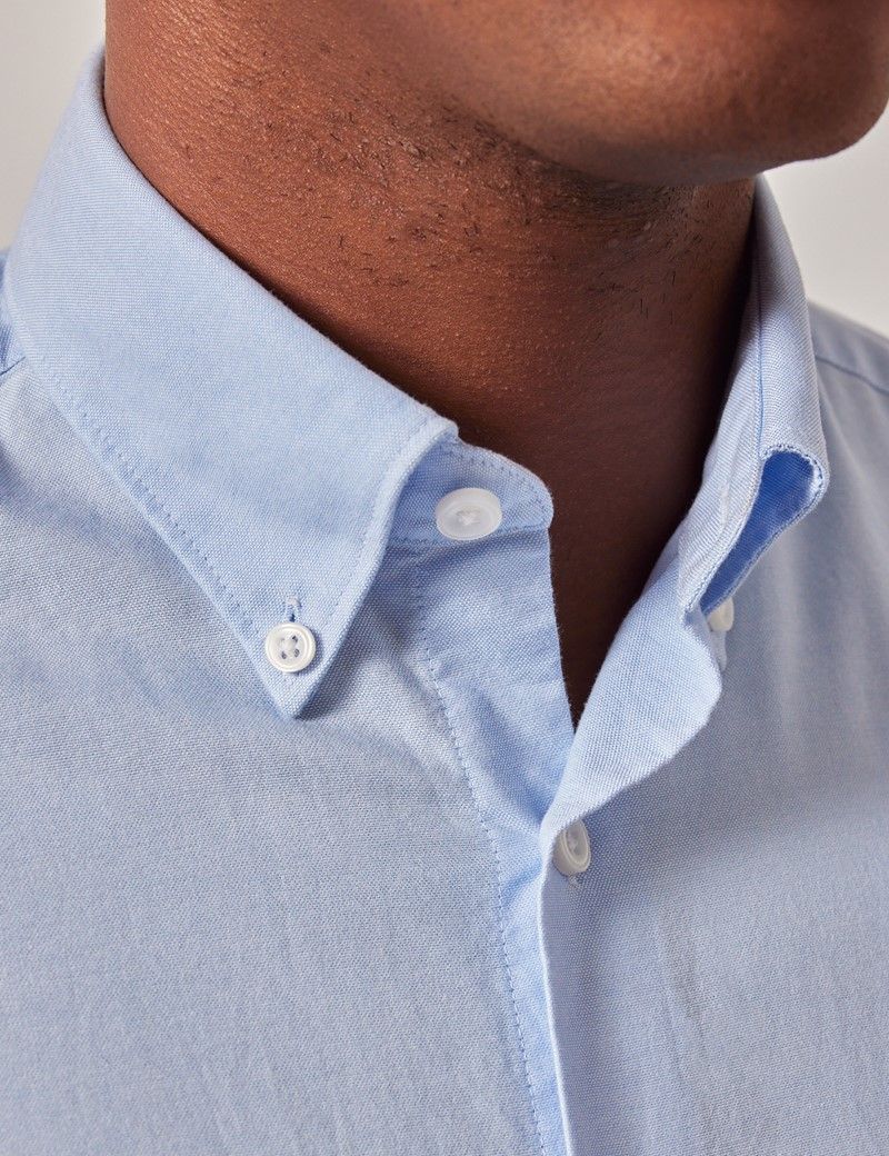 Men's Light Blue Oxford Shirt - Button Down Collar | Hawes & Curtis