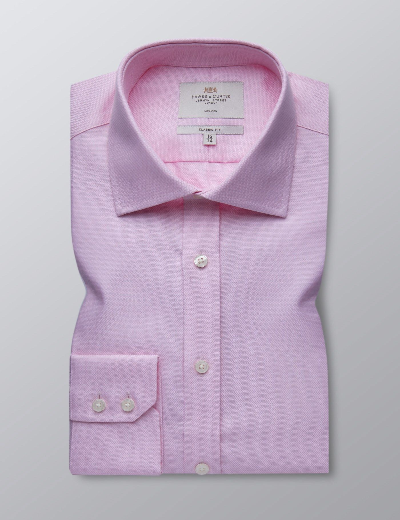 Men's Classic Pink Twill Fit Non-Iron Shirt | Hawes & Curtis