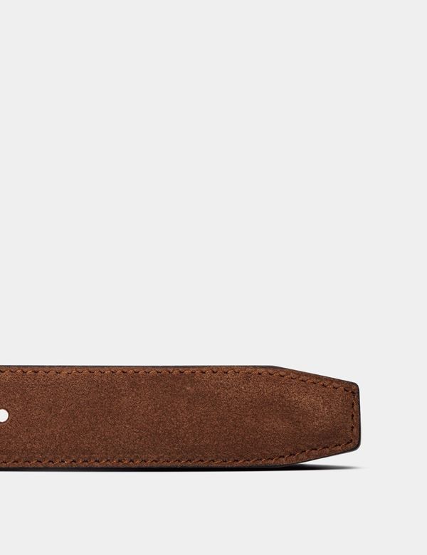 Men's Caramel Brown Italian Calf Suede Belt| Hawes & Curtis