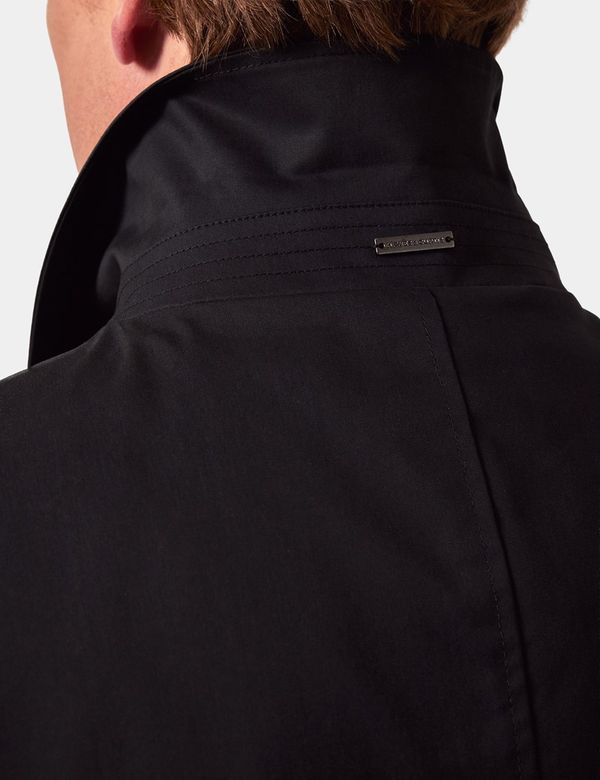 Men's Black Rain Mac with Removable Lining | Hawes & Curtis