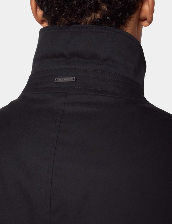 Men's Black Rain Mac with Removable Lining | Hawes & Curtis