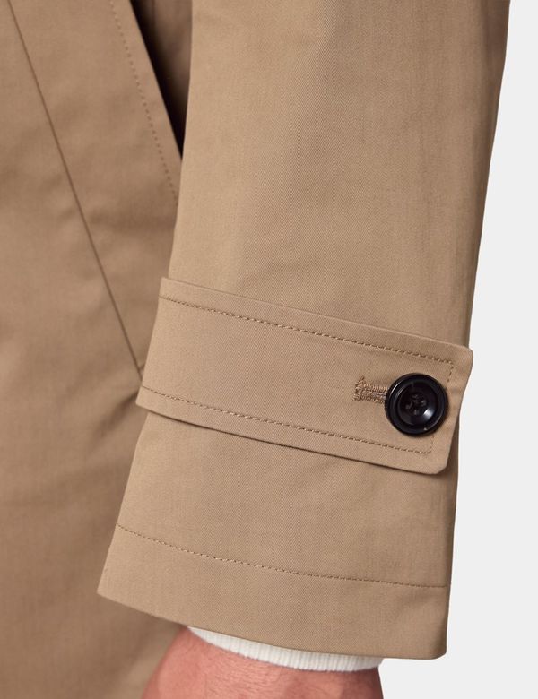 Men's Khaki Rain Mac with Removable Lining | Hawes & Curtis