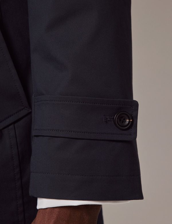 Men's Navy Rain Mac with Removable Lining | Hawes & Curtis