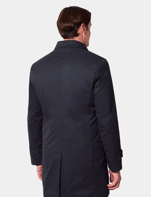 Men's Navy Rain Mac with Removable Lining | Hawes & Curtis