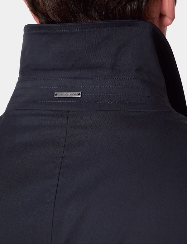 Men's Navy Rain Mac with Removable Lining | Hawes & Curtis