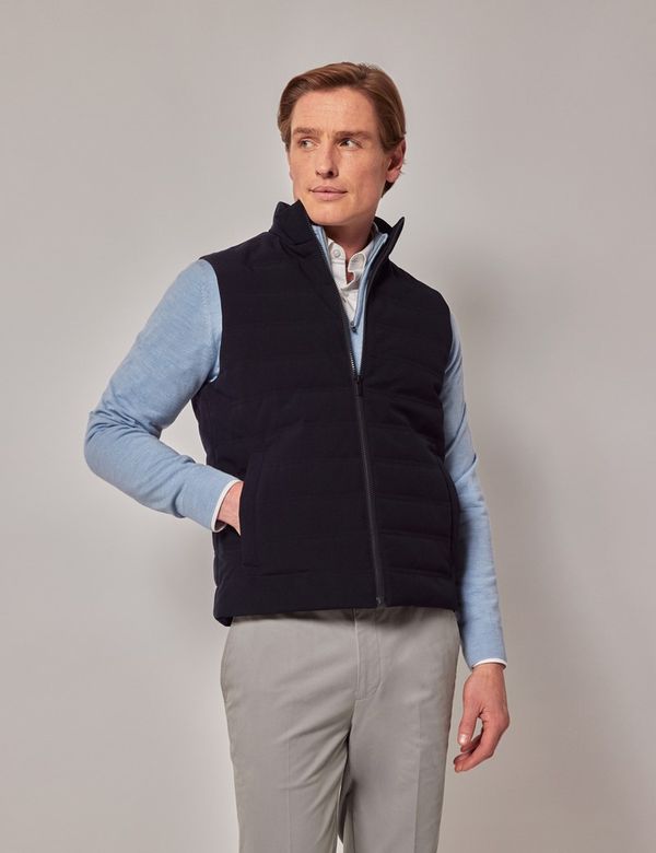 Men's Navy Quilted Gilet | Hawes & Curtis