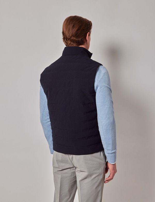 Men's Navy Quilted Vest | Hawes & Curtis