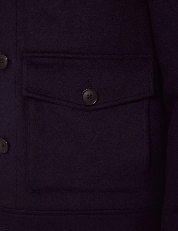 Men's Navy Wool Casual Jacket | Hawes and Curtis