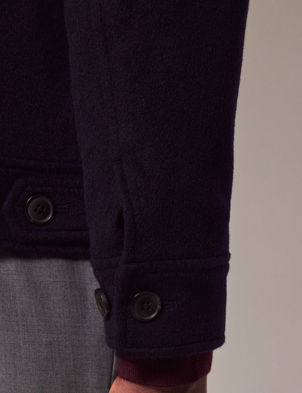 Men's Navy Wool Casual Jacket | Hawes and Curtis