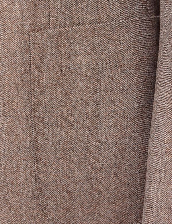Men's Brown Herringbone Wool Blazer | Hawes & Curtis