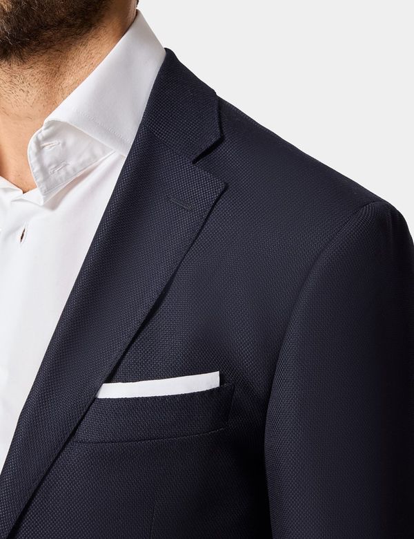 Men’s Navy Blazer with Double Back Vent | Hawes & Curtis