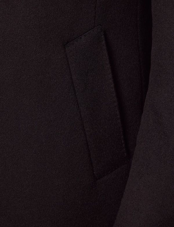 Men's Black Wool Cashmere Overcoat | Hawes & Curtis