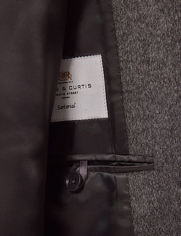 Men’s Grey Wool Overcoat | Hawes & Curtis