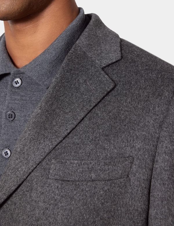 Men’s Grey Wool Overcoat | Hawes & Curtis