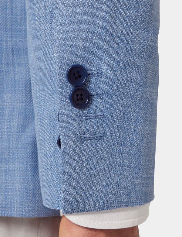 Men's Light Blue Cotton-Wool Blend Blazer - 1913 Collection | Hawes ...