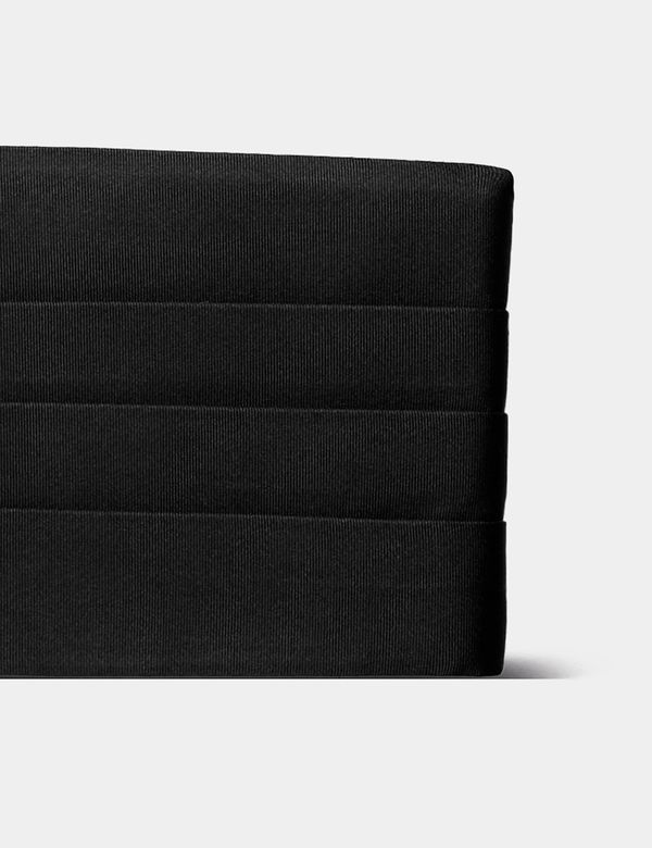 Men's Black Repp Silk Cummerbund | Hawes & Curtis