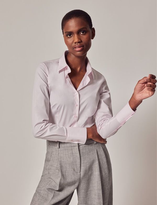 Stretch-Bluse – Slim Fit – Pink | Hawes & Curtis