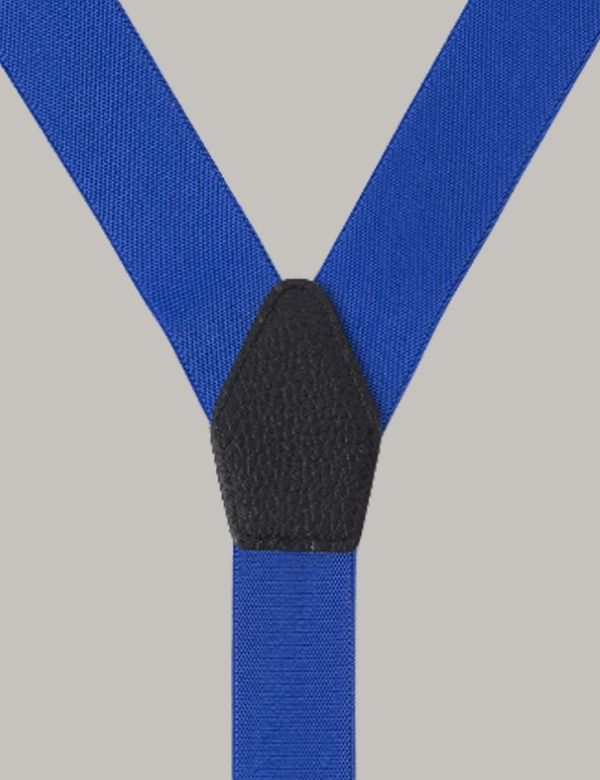 Men's 2 in 1 Adjustable Blue Braces | Hawes & Curtis